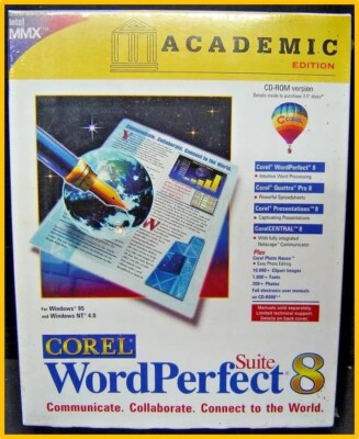 Corel WordPerfect Suite 8 (Academic Edition) CD-ROM Software Package ...