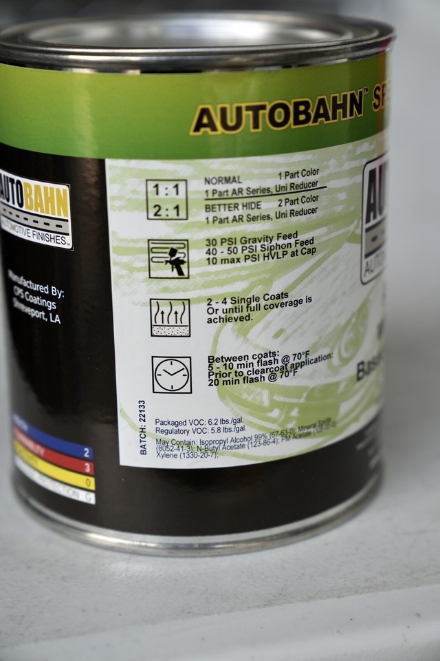 Autobahn Black Basecoat Tint Base Car Auto Paint GALLON AB-106 Urethane ...