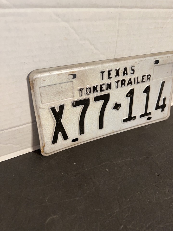Vintage 1980’s Token Trailer License Plate X77 114 Man Cave Wall Art ...