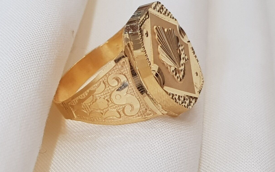 Royal Gold Ring 22K Gold Men Ring Amazing Valentine Gifts Men Gold Ring ...