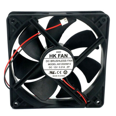 1PC HK FAN AS12025M12 Cooling Fan 12V 0.21A 12025 12CM chassis power ...