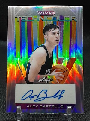 ALEX BARCELLO 2023 LEAF VIVID TECHNICOLOR AUTO ROOKIE #7/40 BYU COUGARS ...