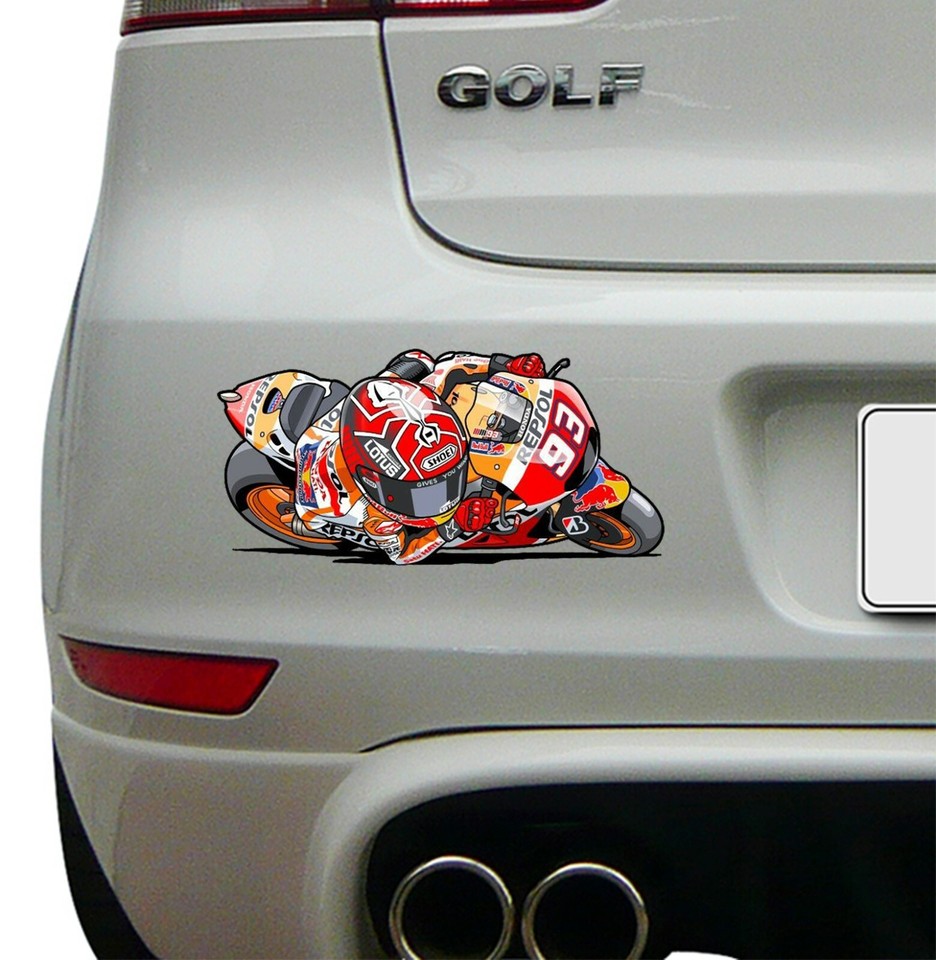 stars of motoGP TT superbike cartoon decals stickers past and present ...