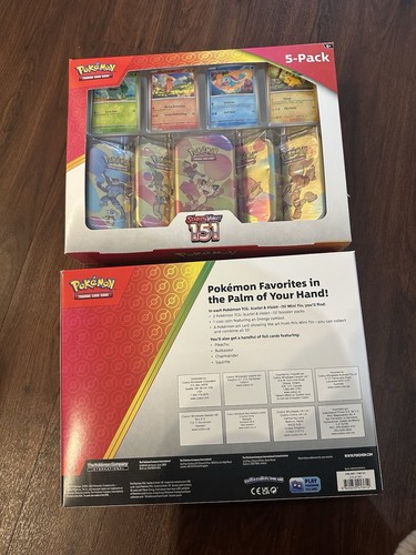 Pokemon Scarlet & Violet 151 5-Pack Mini Tins w/4 Promos, Costco Bundle ...