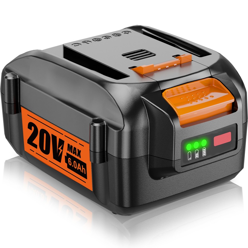 6.0AH For WORX 20V MAX Extend Lithium Battery 20 Volt WA3520 WA3525 ...