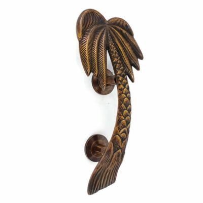 large Palm tree Door pull handles solid aged brass old style 30cm B | eBay