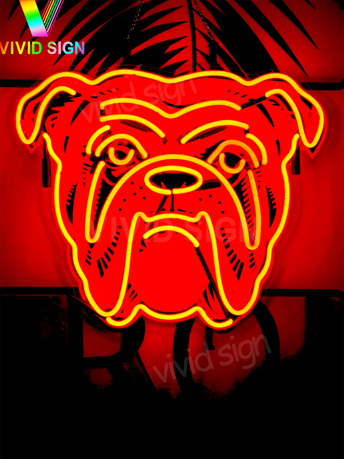 Red Dog Bulldog 17"x17" Neon Light Lamp Sign With HD Vivid Printing ...