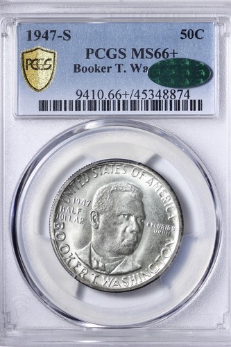 GEM++ BU 1947-S Booker T Washington BTW Half Dollar PCGS MS66+ CAC ...