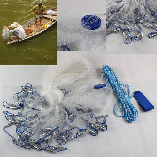 Top Pocket Prawn Cast Net 18 FT, 22 FT Drop; Mono Best Quality Chain ...