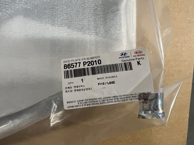 Genuine Kia OE Skid Plate-Fr Bumper 86577-P2010 for sale online | eBay