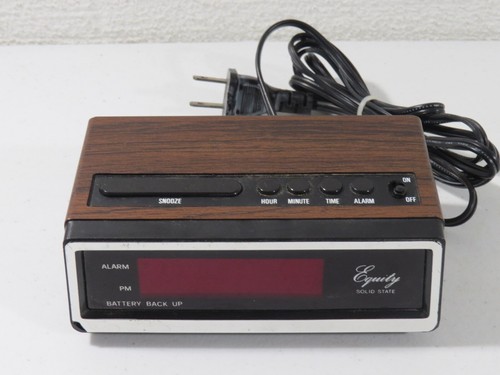 Vintage Equity Solid State Alarm Clock Model 1016 Tested Working Faux ...