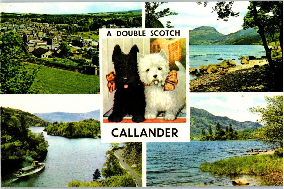 Vintage 1980 Scottish Terrier Gaelic Loch Lubnaig Callander Postcard UK ...