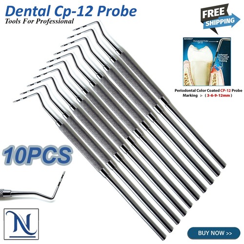 X10 Dental CP-12 Probe Williams Color Coated Marking 3-6-9-12 ...