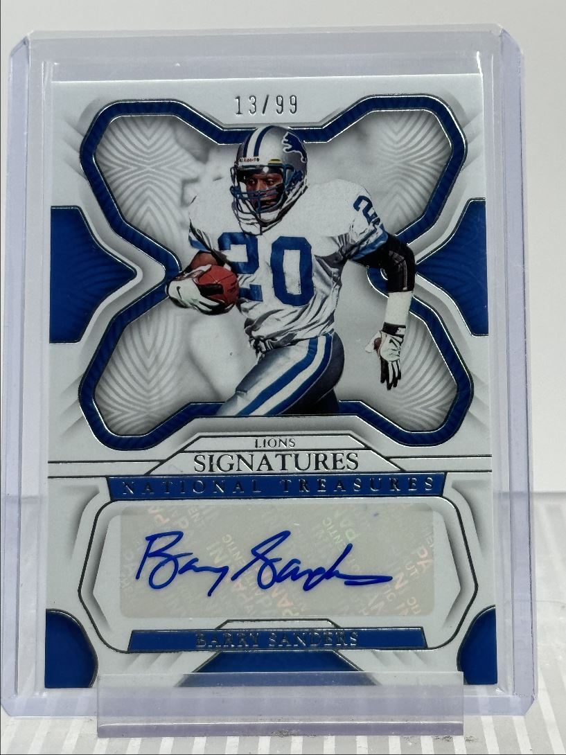 BARRY SANDERS 2022 NATIONAL TREASURES SIGNATURES AUTOGRAPH AUTO /99 ...