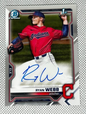 Ryan Webb 2021 Bowman Chrome 1st Prospect Autograph Pre Rookie RC Auto ...