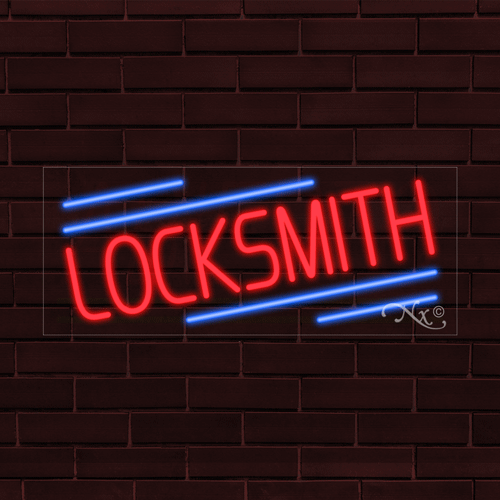 NEW "LOCKSMITH" w/BORDER 30x12x1 INCH LED FLEX WINDOW/WALL INDOOR SIGN ...