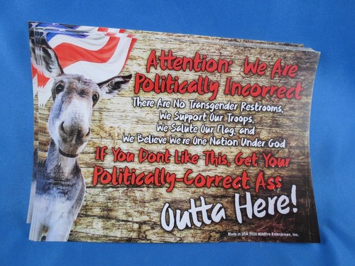 WHOLESALE LOT OF 20 POLITICALLY INCORRECT DONKEY TRUMP 2020 STICKERS ...