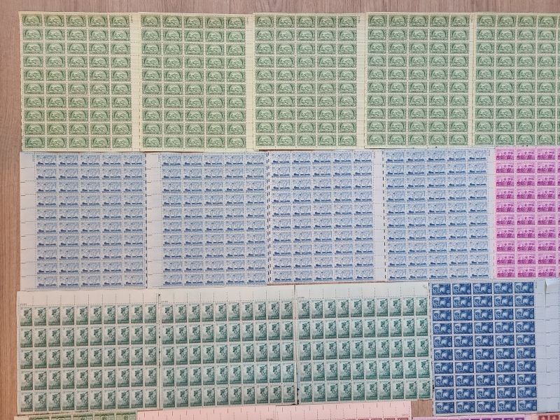 Collection of 44 United States Early MNH Postage Stamp Sheets Lot #1 ...