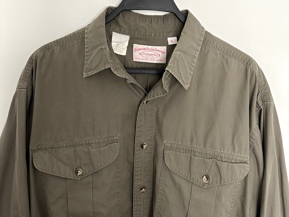 Vintage CC Filson Shirt Mens L Style 652 Guide Safari Made in USA ...
