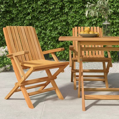 Folding Garden Chair | Set of 2 | Teak | Solid teak wood | Standard ...
