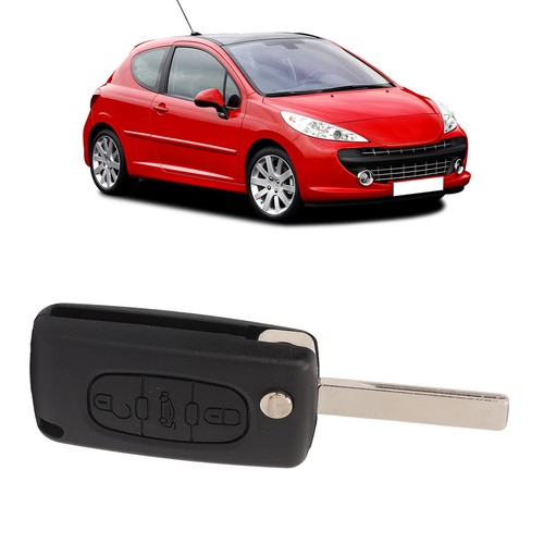 Generic Key Fob Cover Car Key Case Black Smooth Folding Flip For ...