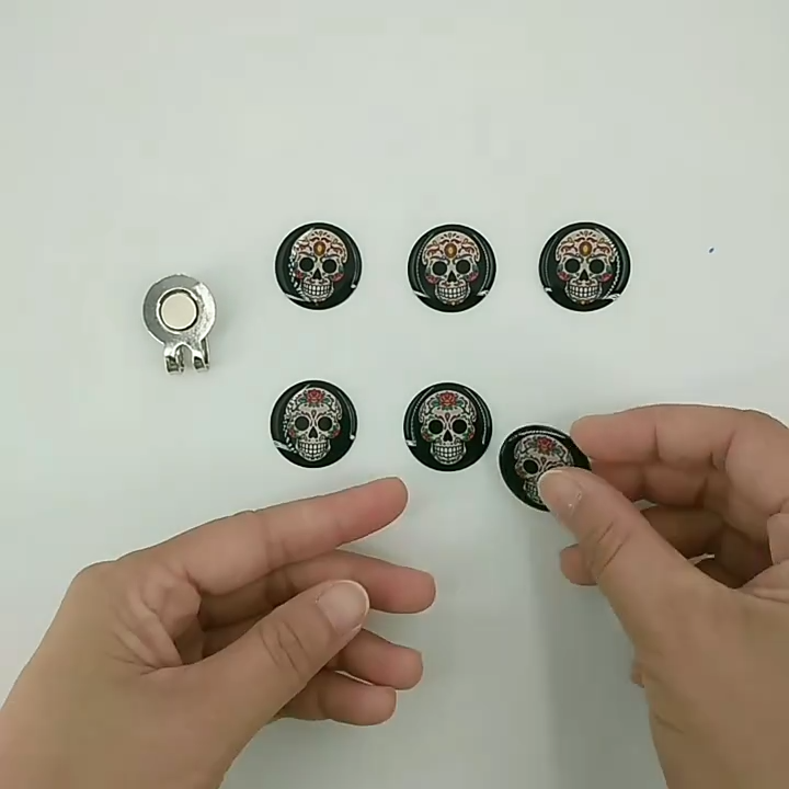 2pcs Magnetic Golf Ball Hat Clip Skull Golf Cap Clip Golf Ball Marker ...