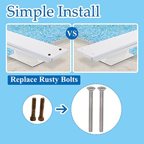 DB-TB-M White Diving Board Mounting Kit Replacement for Two Hole ...