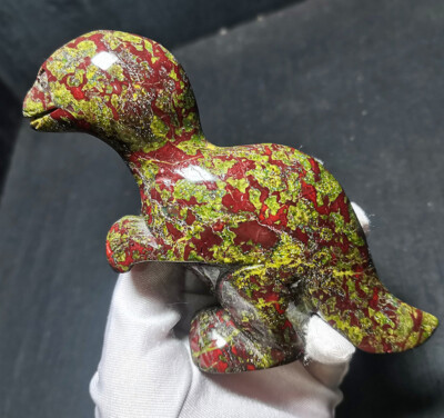 RARE 275.7G Natural Dragon Blood Jasper Hand-carved T-Rex Healing ...