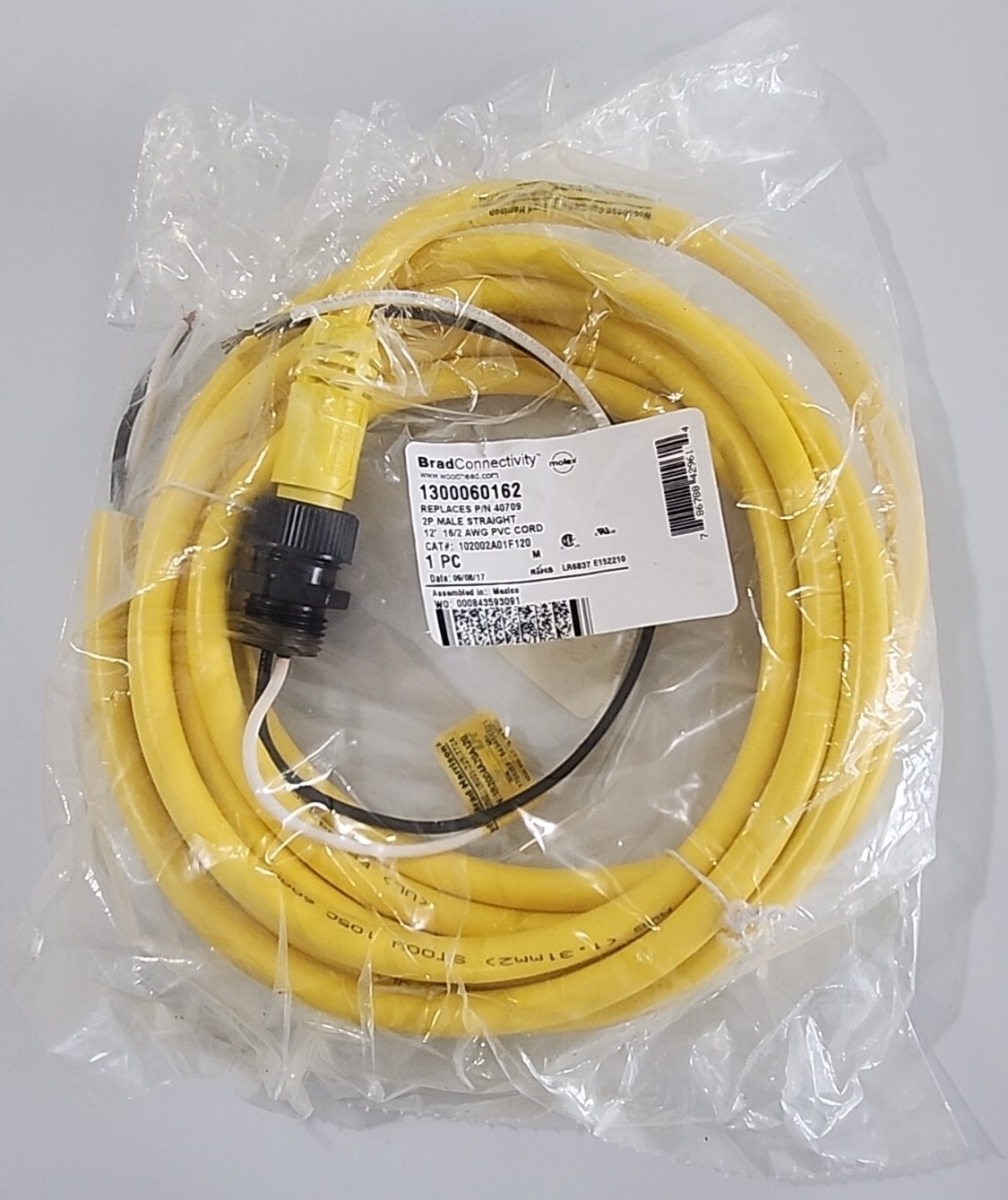 *NEW* Brad Connectivity 1300060096 & 1300060162 Sensor Cables 2P 12 ...