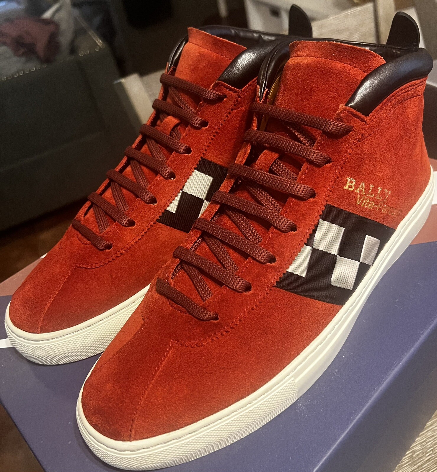 Bally Vita Parcours 208 Red Suede High Tops Sneakers … - Gem