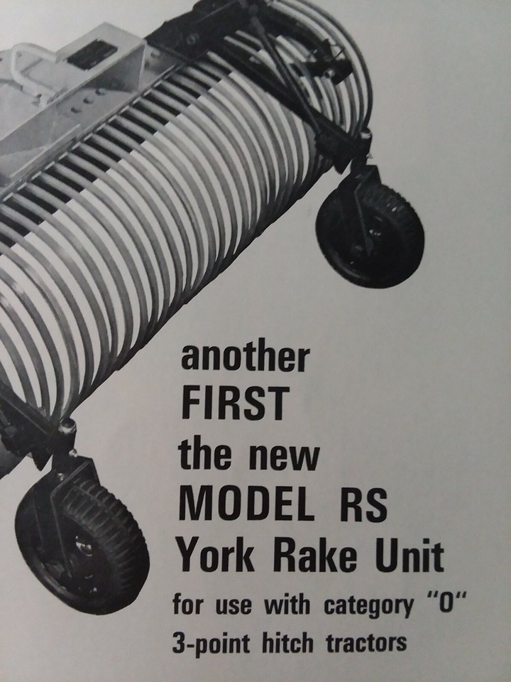 York Rake RS RM RO Lawn Garden Tractor Implement Sales Brochure ...