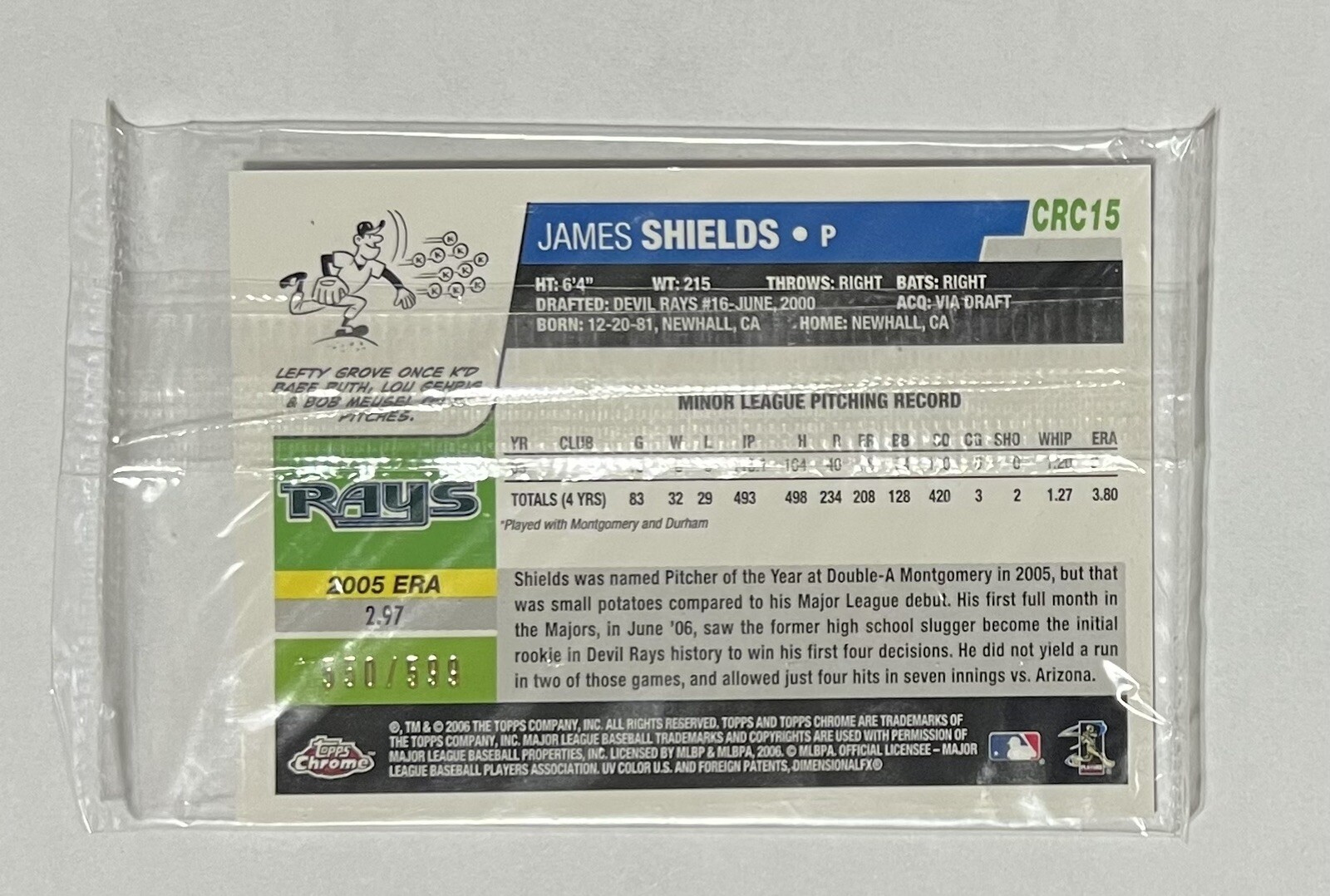 2006 Topps Chrome - Rookie Logos #CRC15 James Shields /599 (RC) for ...