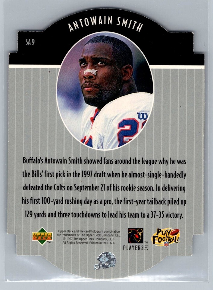 1997 UPPER DECK STAR ATTRACTIONS CARD # SA9 Antowain Smith - Buffalo ...