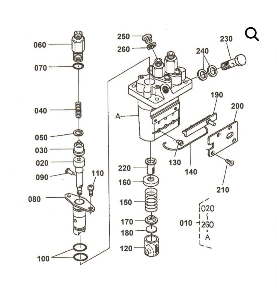 Kubota Fuel Injection Pump Rebuild Kit D902 D722 D905 RTV 900 BX Toro ...