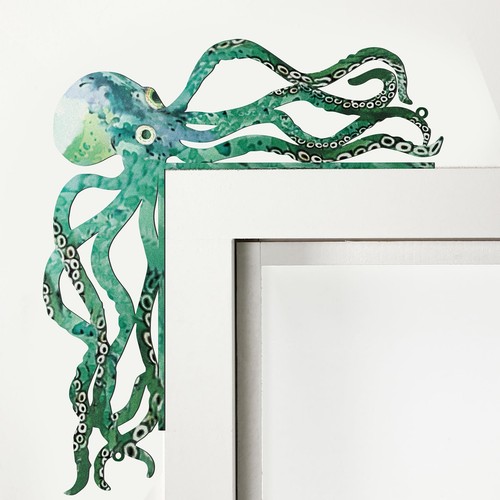 Metal Octopus Door Frame Decor Wall Art Door Frame Corner Sign for Home ...