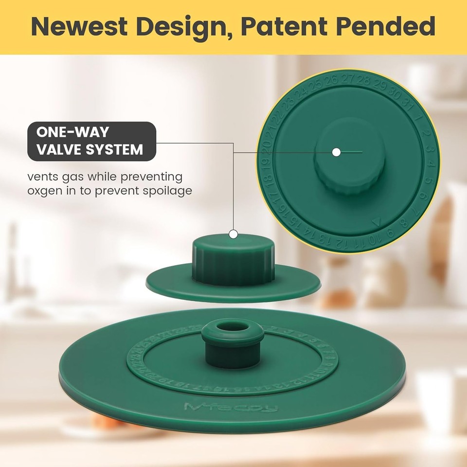 Mfacoy Airlock Fermentation Lids for Wide Mouth Mason Jars, Pickle ...