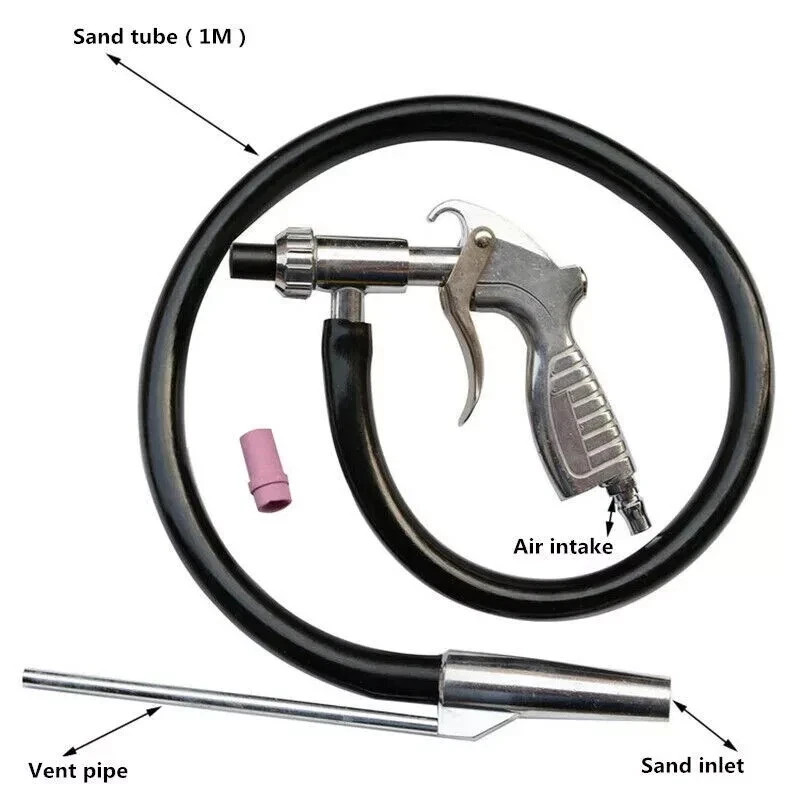 Industrial Air Sandblaster Spray Gun Kit Sand Blaster Grit Blasting Set ...
