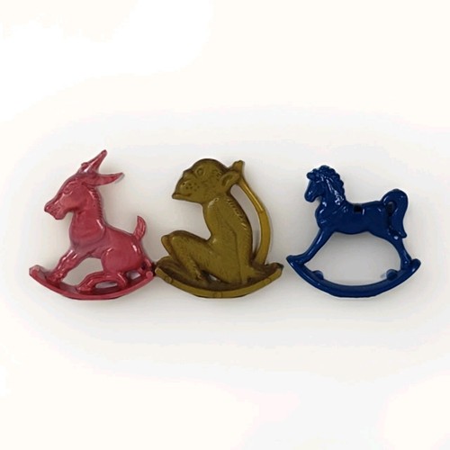 3 Vintage Cracker Jack Premium Toy Rocking Donkey Horse Monkey | eBay