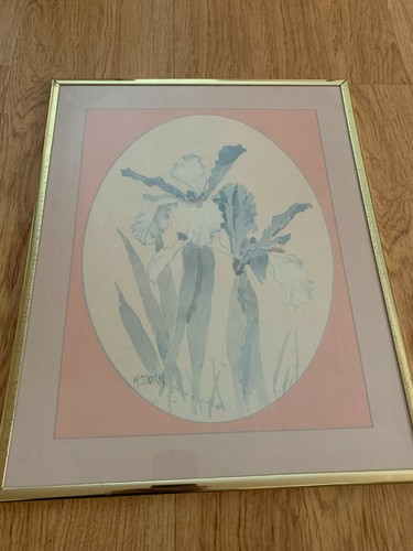 Vintage Flower Art Painting Artist M. Storm Original Signed Framed 16 ...