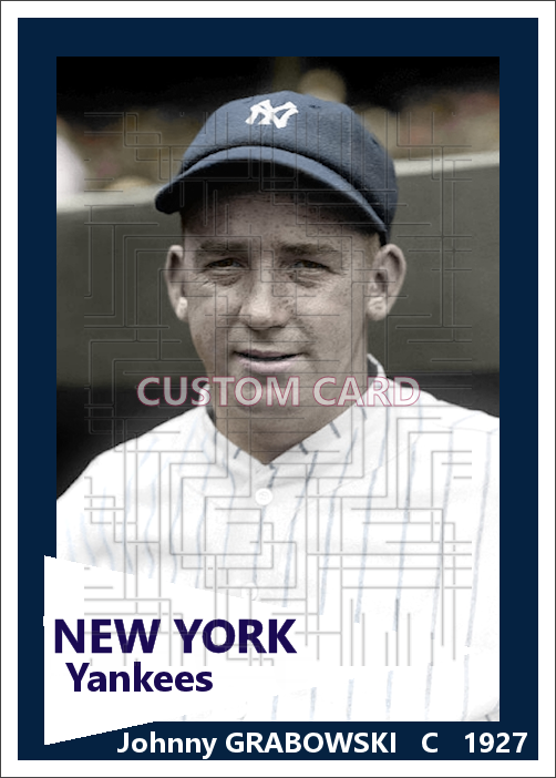 Johnny Grabowski - 1927 New York Yankees - 2.5 x 3.5 custom card (blank ...