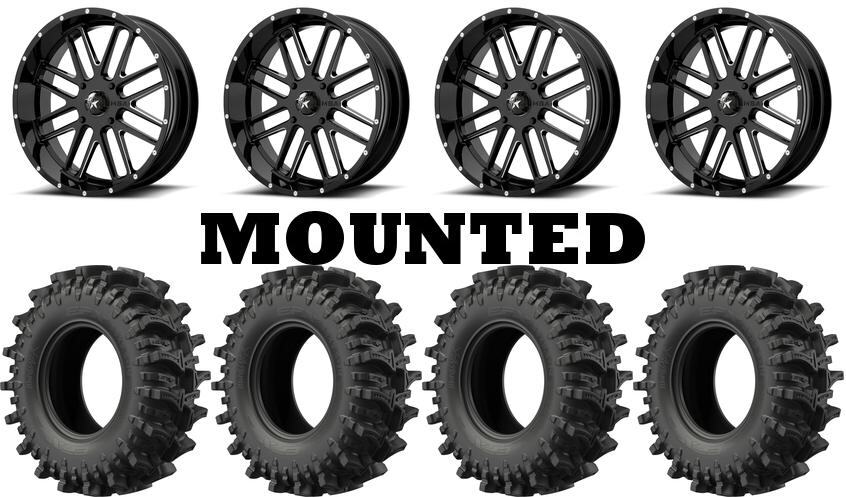 Kit 4 EFX MotoSlayer Tires 35x9.5-20 on MSA M35 Bandit Black Wheels ...
