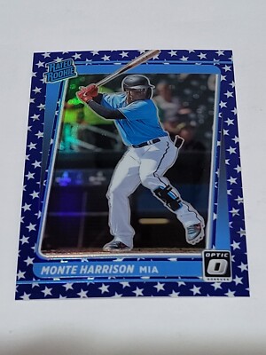 2021 PANINI OPTIC BASEBALL BLUE STARS PRIZM RATED ROOKIE MONTE HARRISON ...