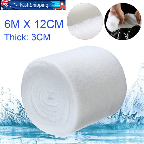 6M Roll Aquarium Fish Tank Sump Filter Wool Fine Media Floss Sponge Pad ...