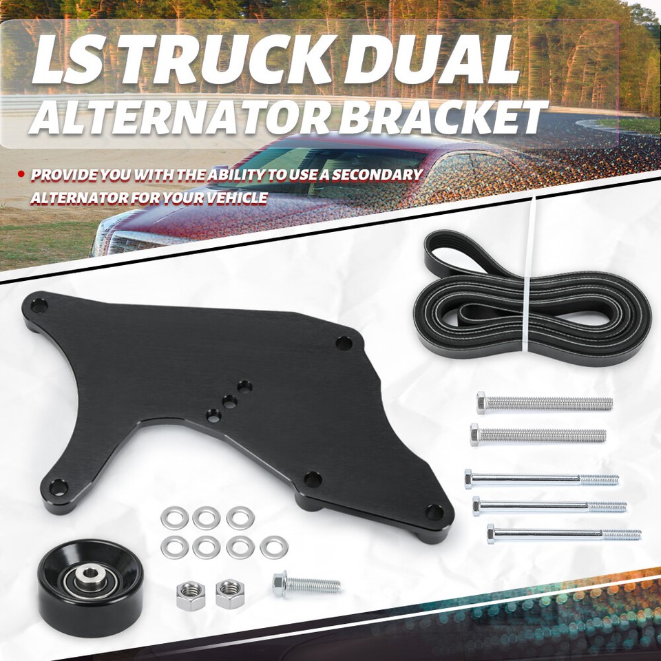 LS Truck Dual Alternator Bracket Kit for Chevy GM 1999-2013 4.8 5.3 6.0 ...