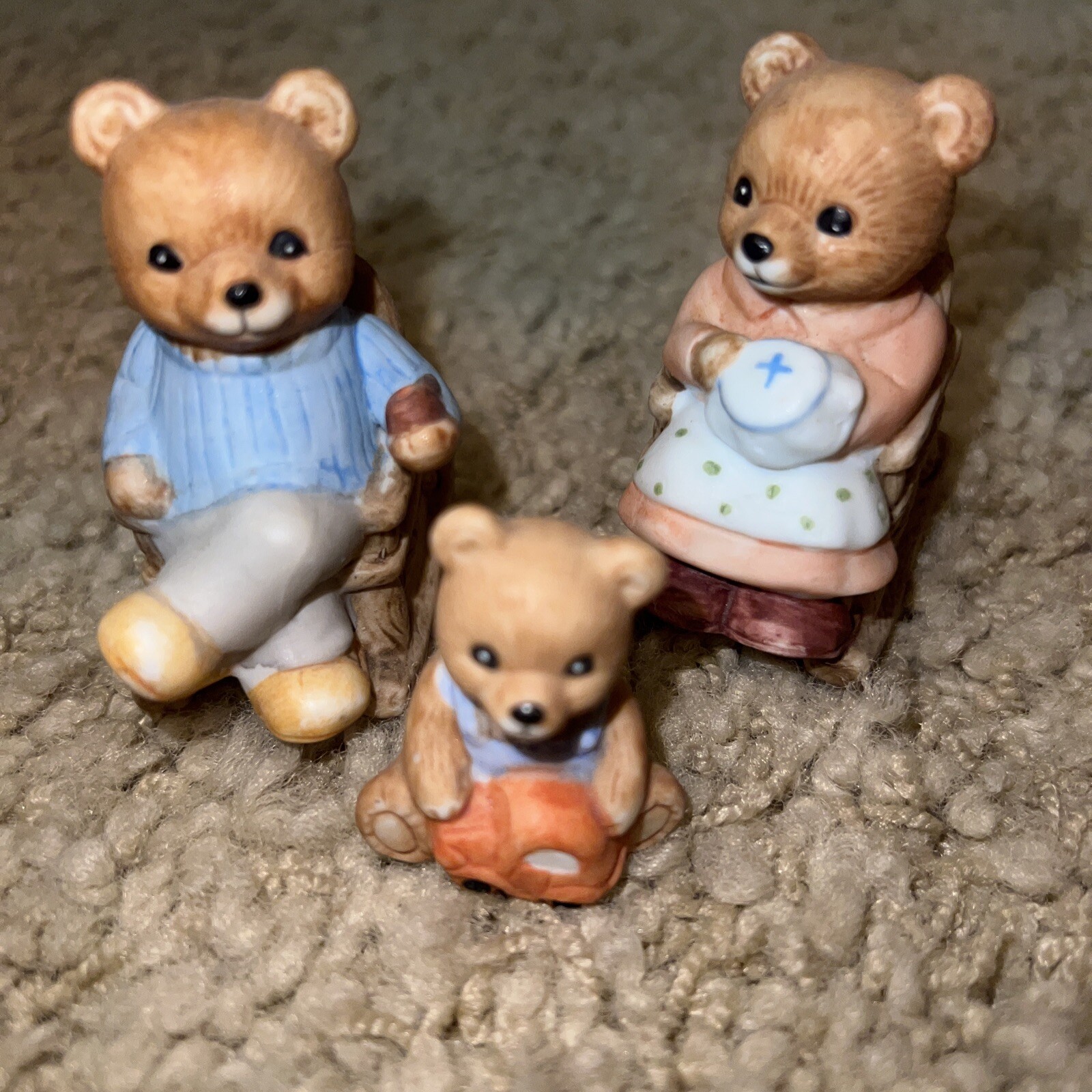 Vintage 3pc HOMCO Bear Family Rocking Chair Mama & Papa Bears w/Baby ...