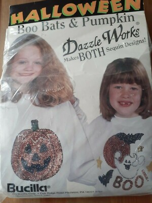 Bucilla Halloween Boo Bats & Pumpkins Dazzle Works Transfers | eBay