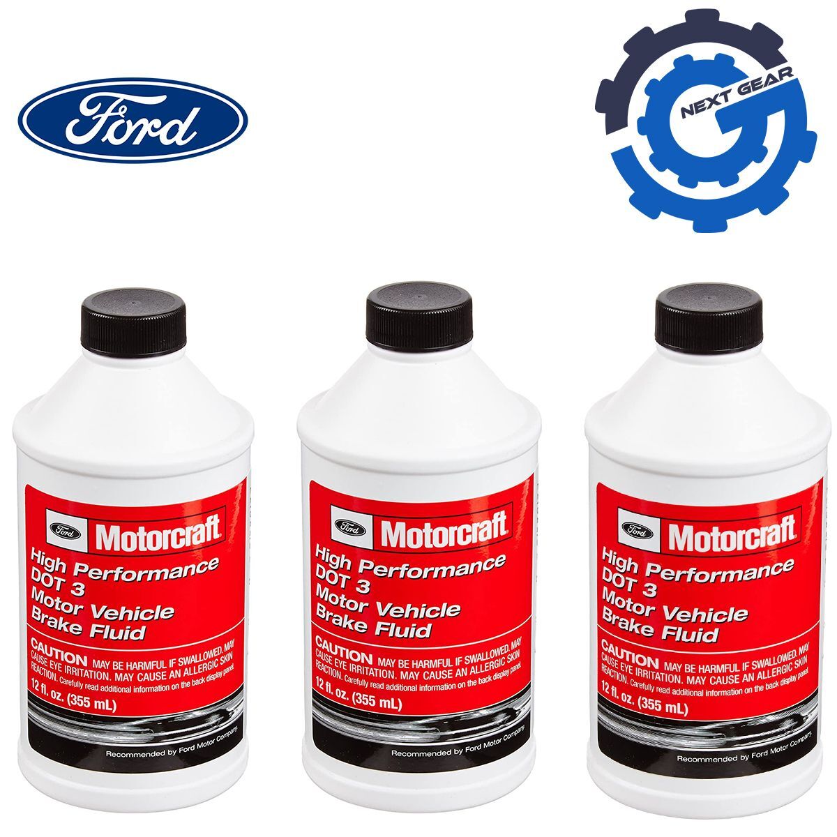 New OEM Ford Fluid High DOT-3 Motor Vehicle Brake Fluid 12 oz. PM-1-C 3 ...