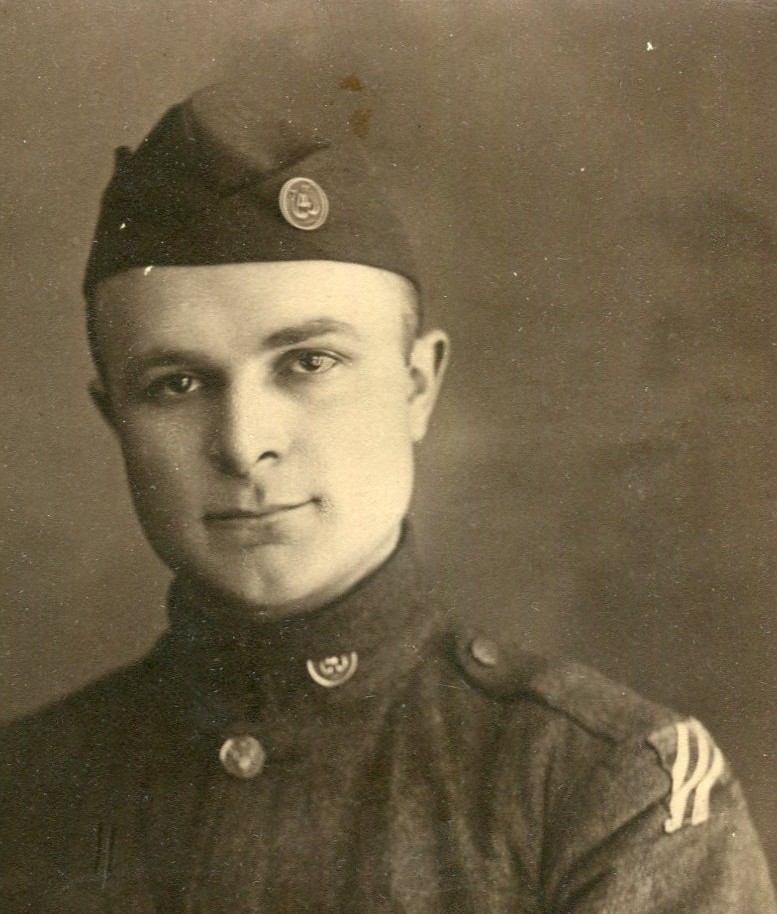 World War One WW1 Soldier RPPC Wearing Uniform Patch & Cap Insignia ...