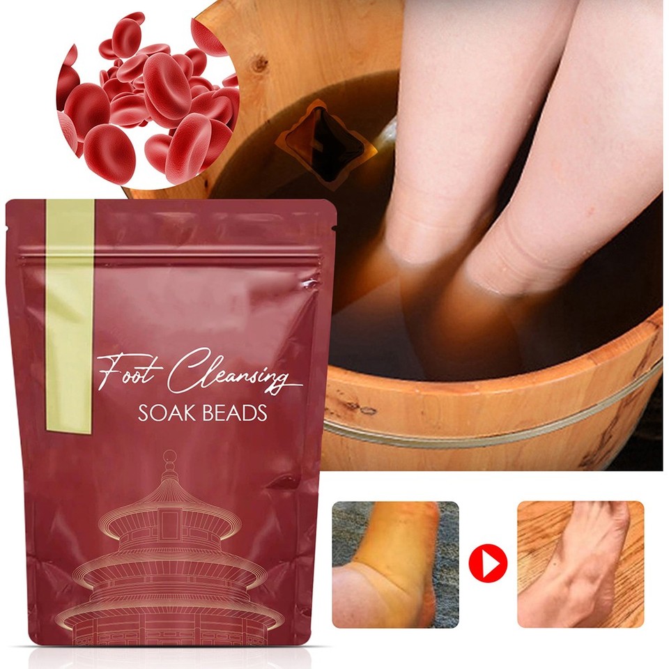 Herbal Foot Cleansing Soak Beads Lymphatic Drainage Foot Bath Leg Slim ...
