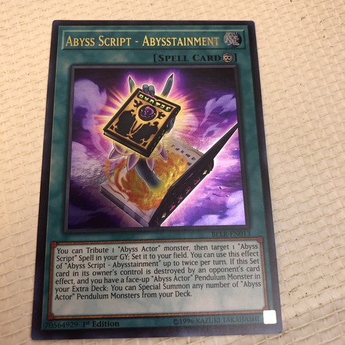 Yugioh Abyss Script Abysstainment BLLR-EN013 1st Edition NM Continuous ...